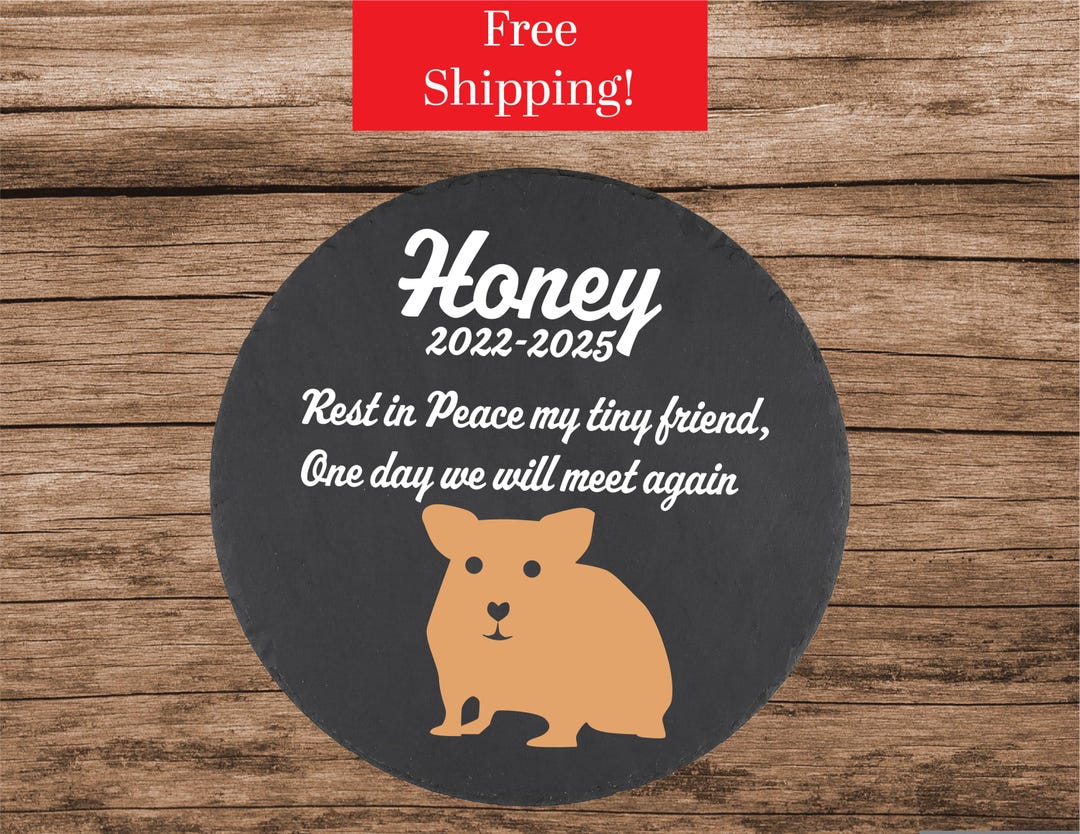 Pet Hamster Memorial Round Slate, Custom Personalized Hamster Memorial ...