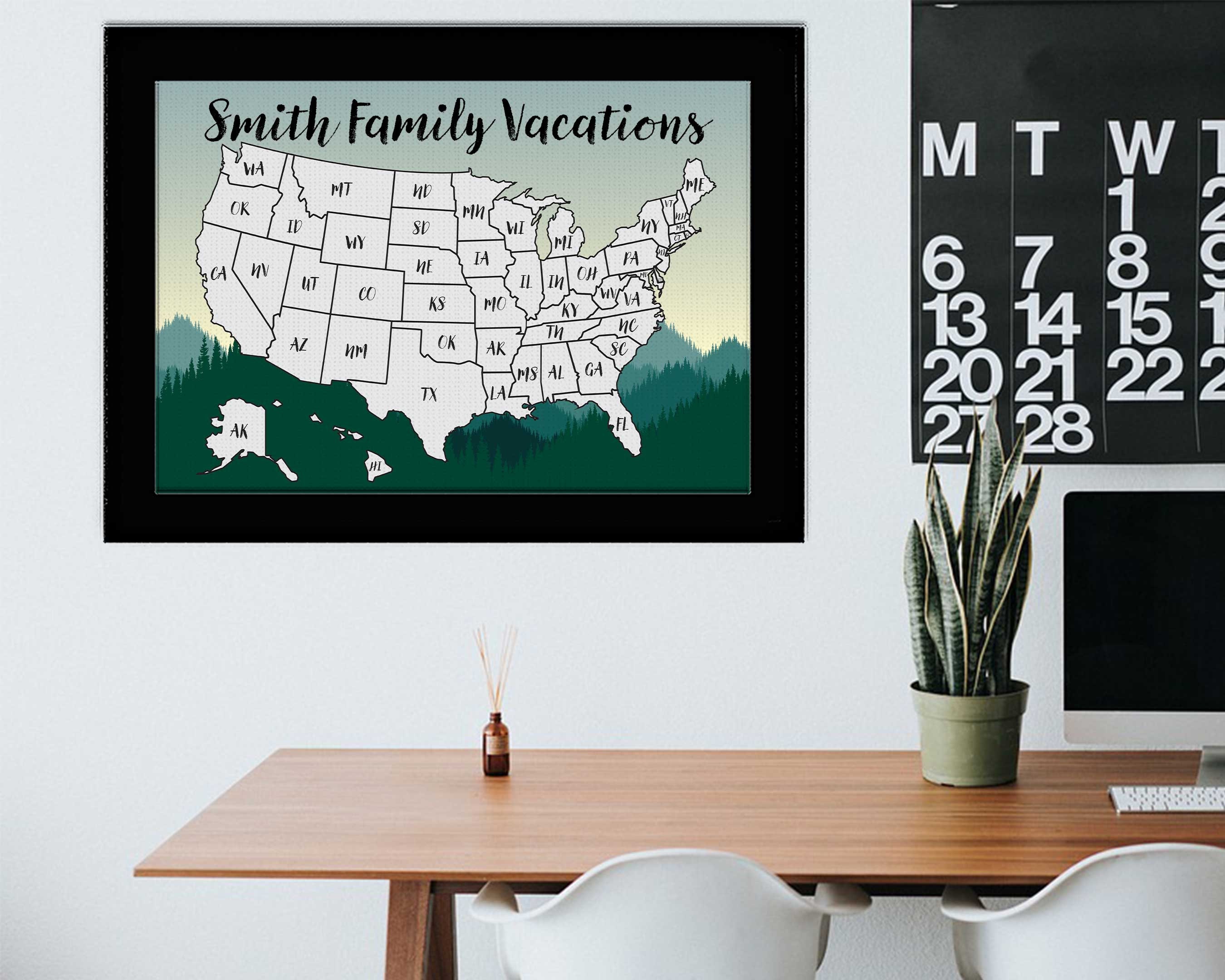Push Pin Map Personalized Travel Map RV Road Trip Camping Family ...