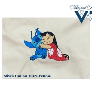 Lilo and Stitch Embroidery Design, Cute Lilo and Stitch Hugging ...