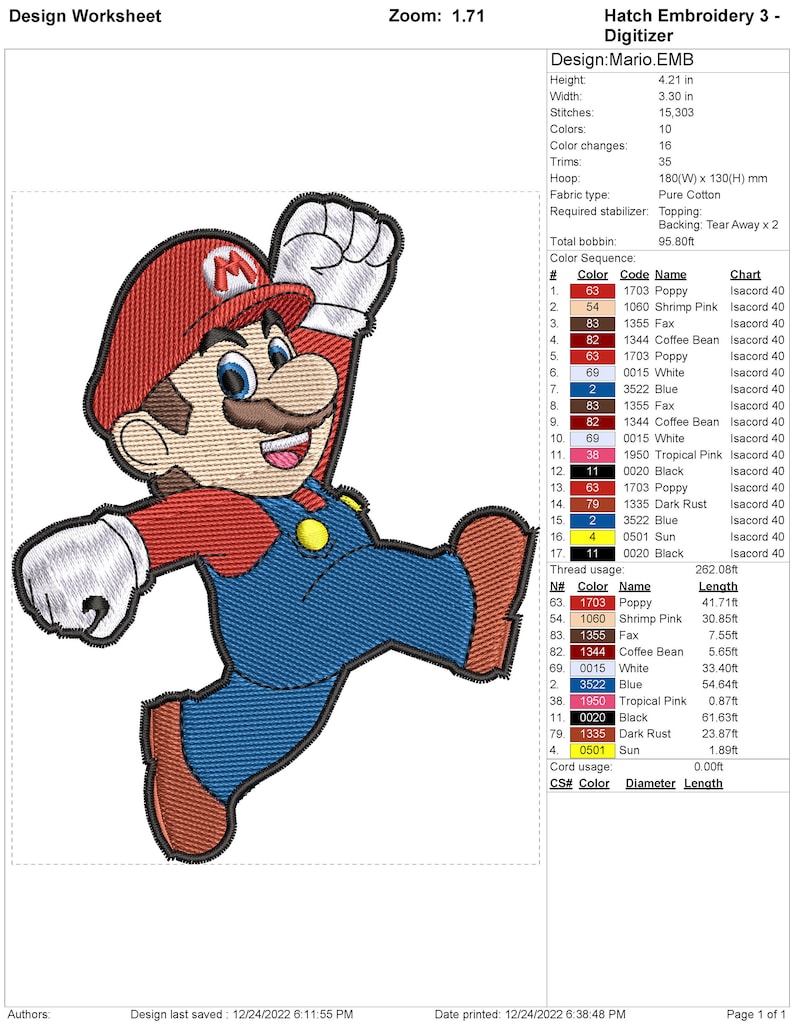 Mario Machine Embroidery Design File, Super Mario Embroidery, Mario ...