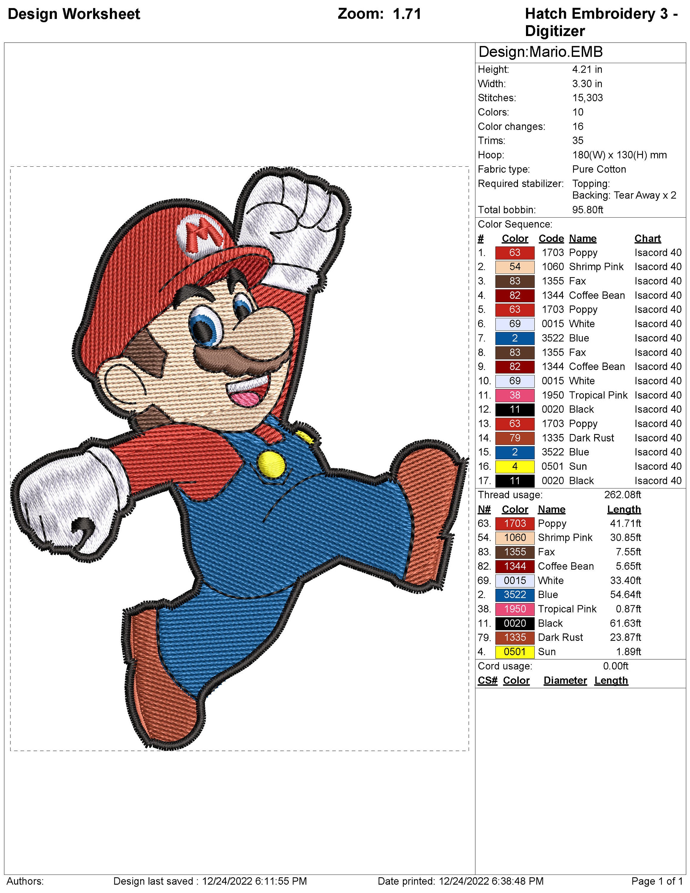Mario Machine Embroidery Design File, Super Mario Embroidery, Mario ...