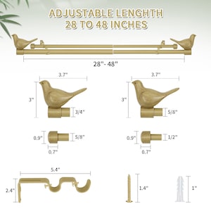 MERIVILLE 3/4 Diameter Farmhouse Double Window Treatment Curtain Rod ...