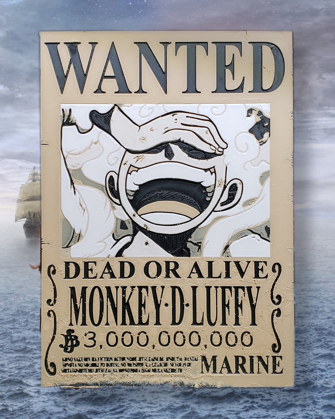 Luffy One Piece Wanted Poster 3D Printed Wall Art - Etsy Canada