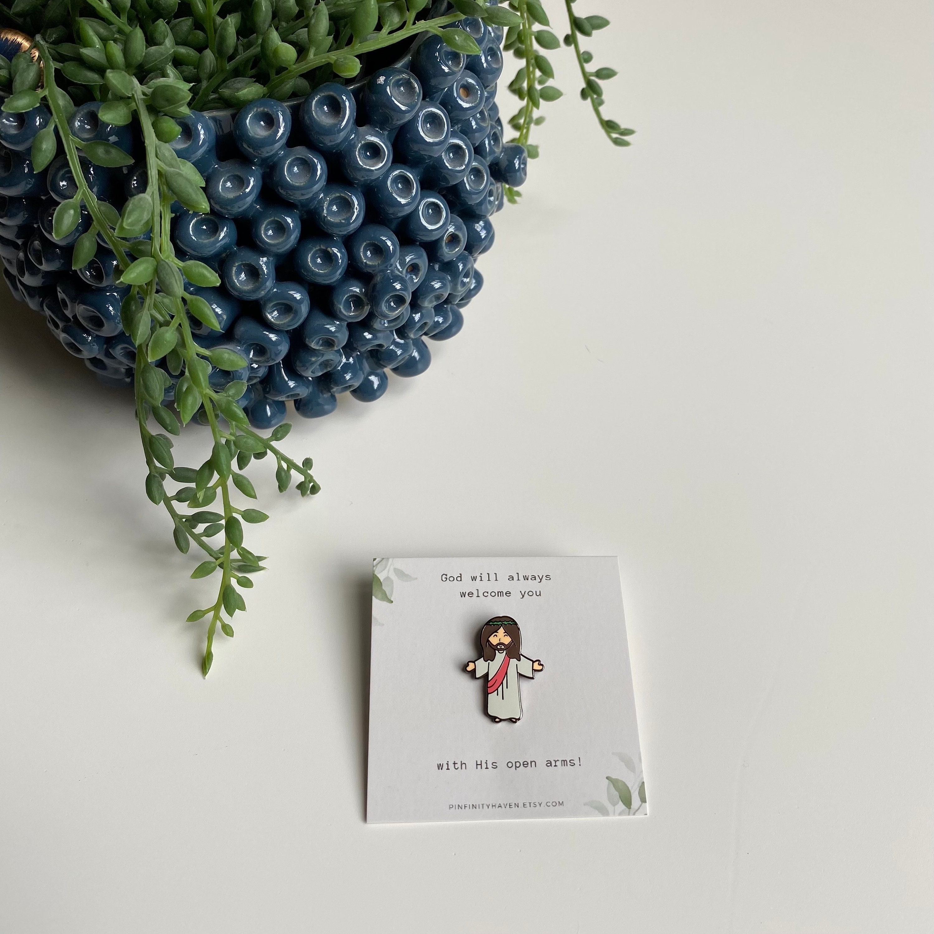 Faith Enamel Badge God's Open Arms Pin Embracing God Gift Religious Pin ...