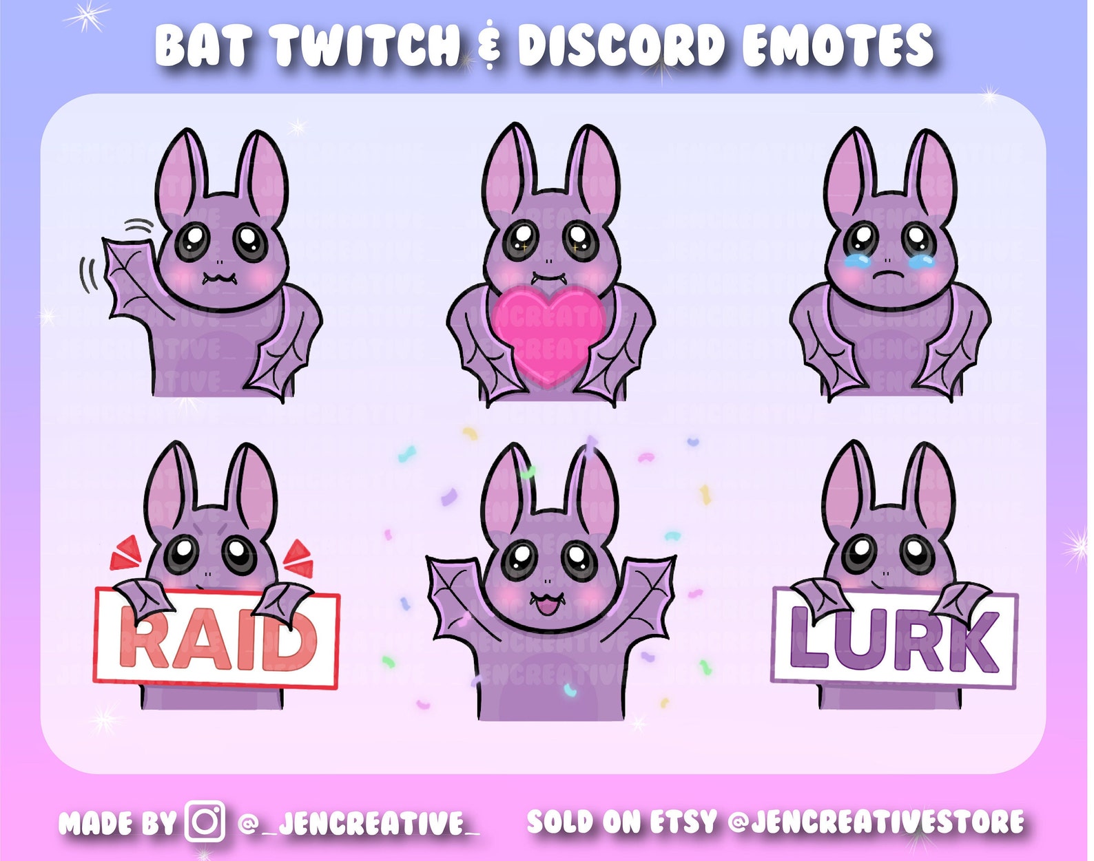 6 Bat Emotes Twitch, Discord, Youtube (6 Ready to Use Emotes) - Etsy