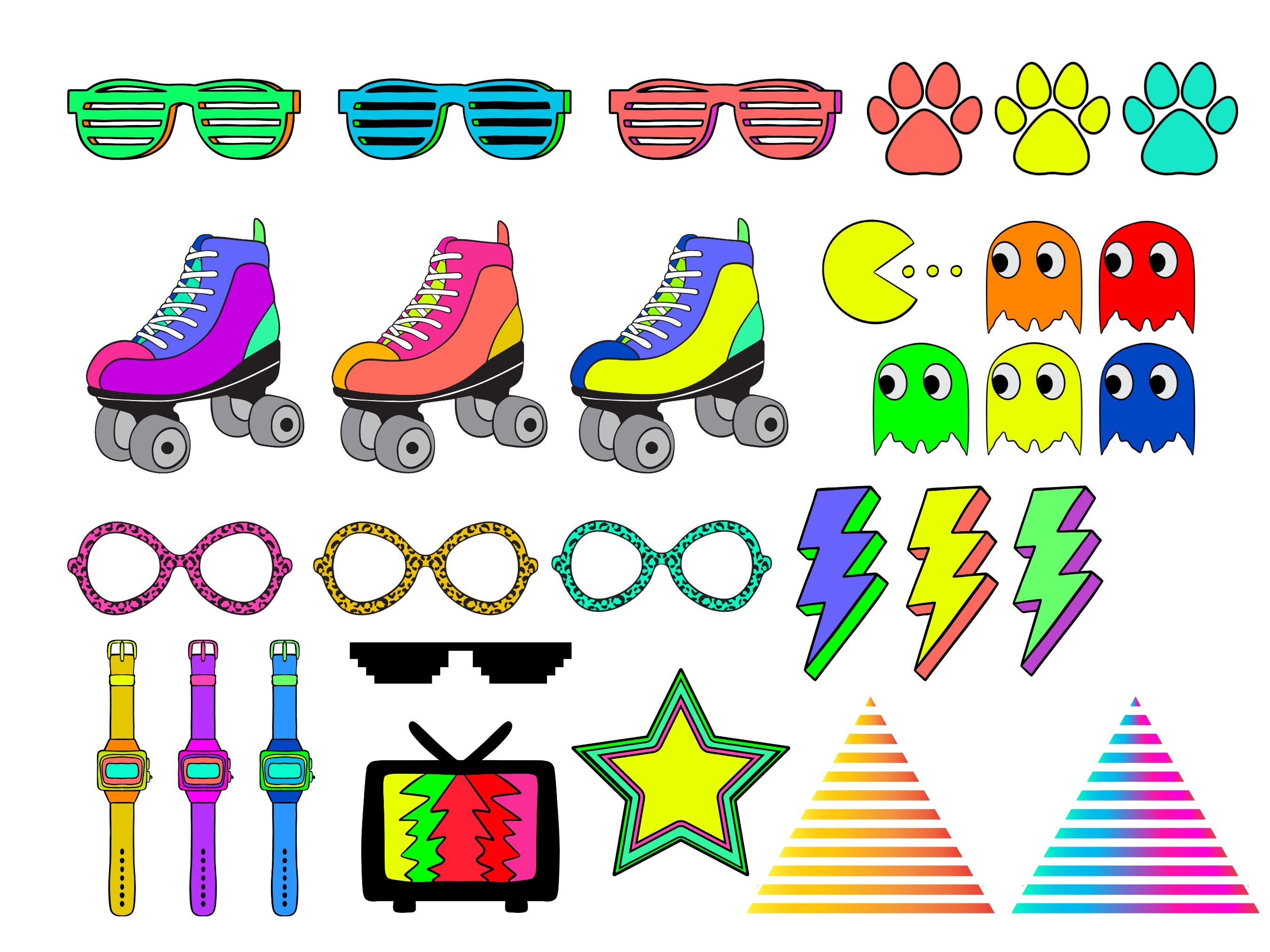 80s Clipart Bundle Neon 80s Svg Png Retro Eighties Clip - Etsy Finland
