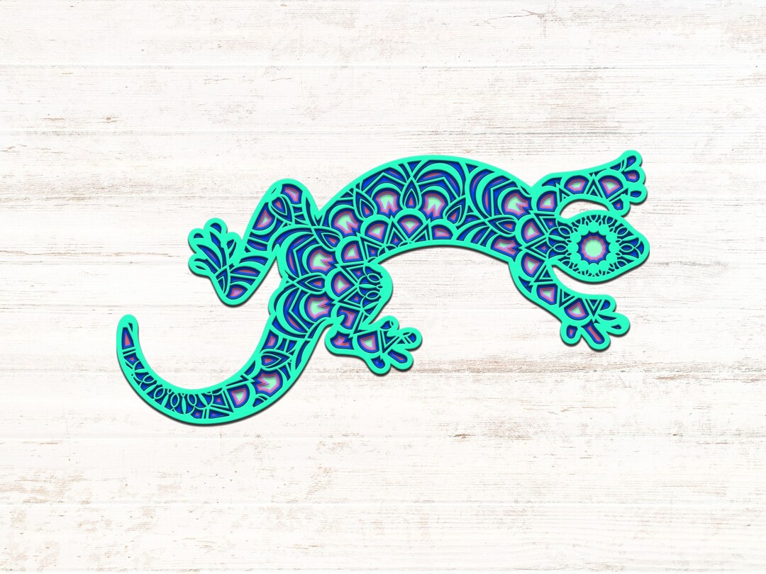 3D Mandala Lizard SVG Gheko Svg Mandala Laser Cut File - Etsy