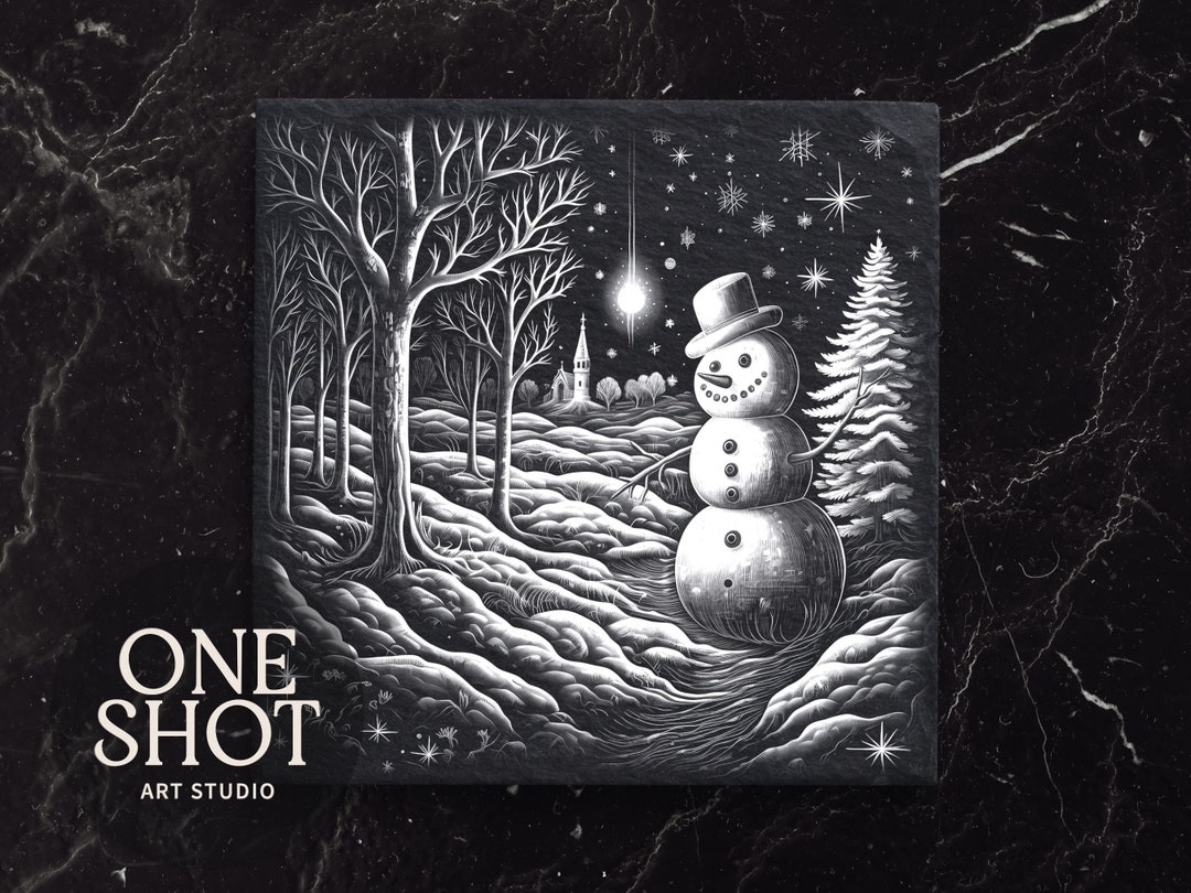 Snowman Laser Engraving Png, Slate Coaster Engraved, CNC Projects, CNC ...