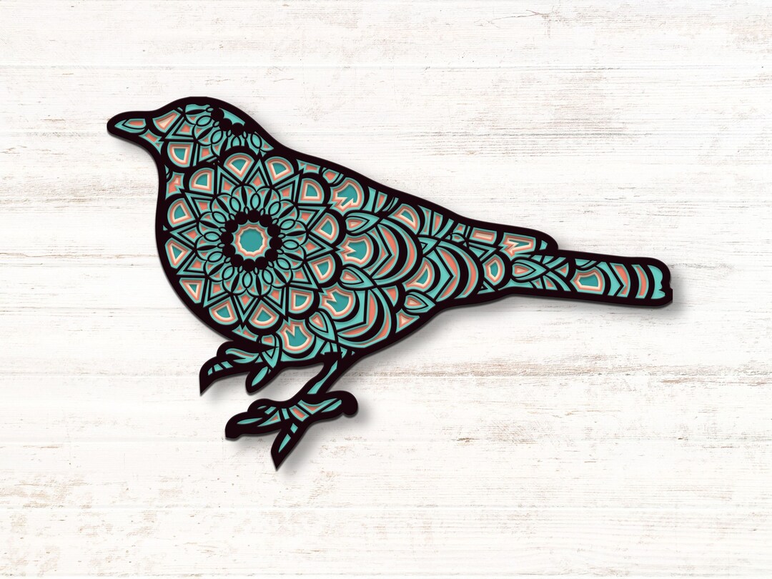 3D Mandala Bird SVG, Hummingbird Svg, Mandala Laser Cut File, Mandala ...