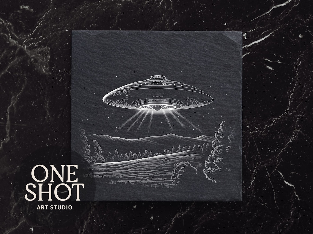 UFO Laser Engraving Png, Slate Coaster Engraved, CNC Projects, CNC ...