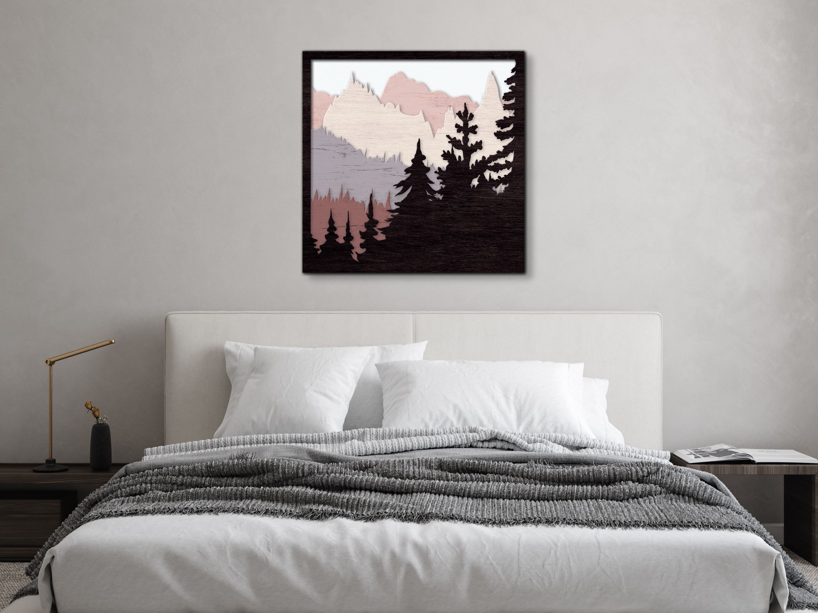 Layered Mountain Scene SVG Cut File for Laser Cutting and - Etsy