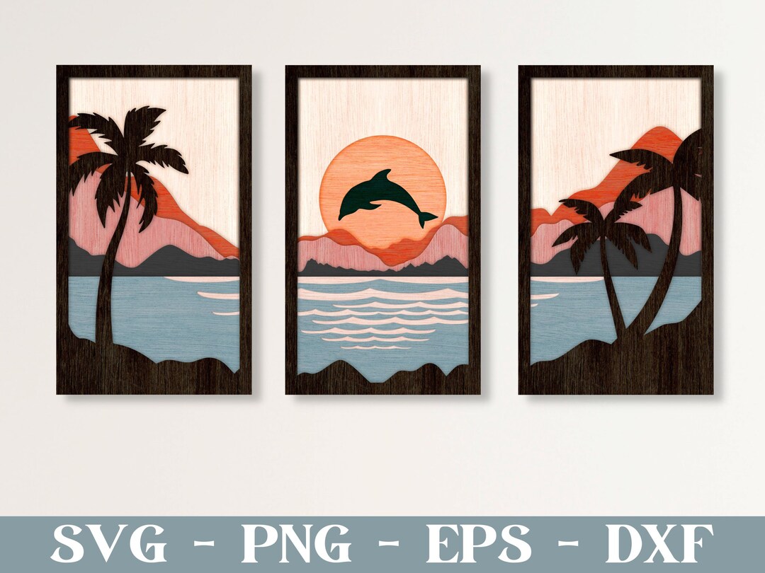 Mountain Scenery Laser Cut File, Cnc Project, Summer Laser Cut Files ...