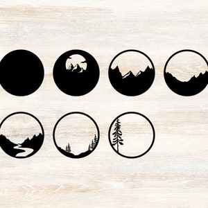 Layered Mountain Scene SVG Cut File for Laser Cutting and Cricut, Cnc ...