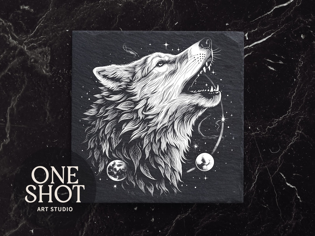 Wolf Laser Engraving Png, Slate Coaster Engraved, CNC Projects, CNC ...