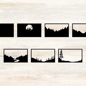 Horizontal Mountain Scenery Laser Cut File, Cnc Project, Glowforge ...