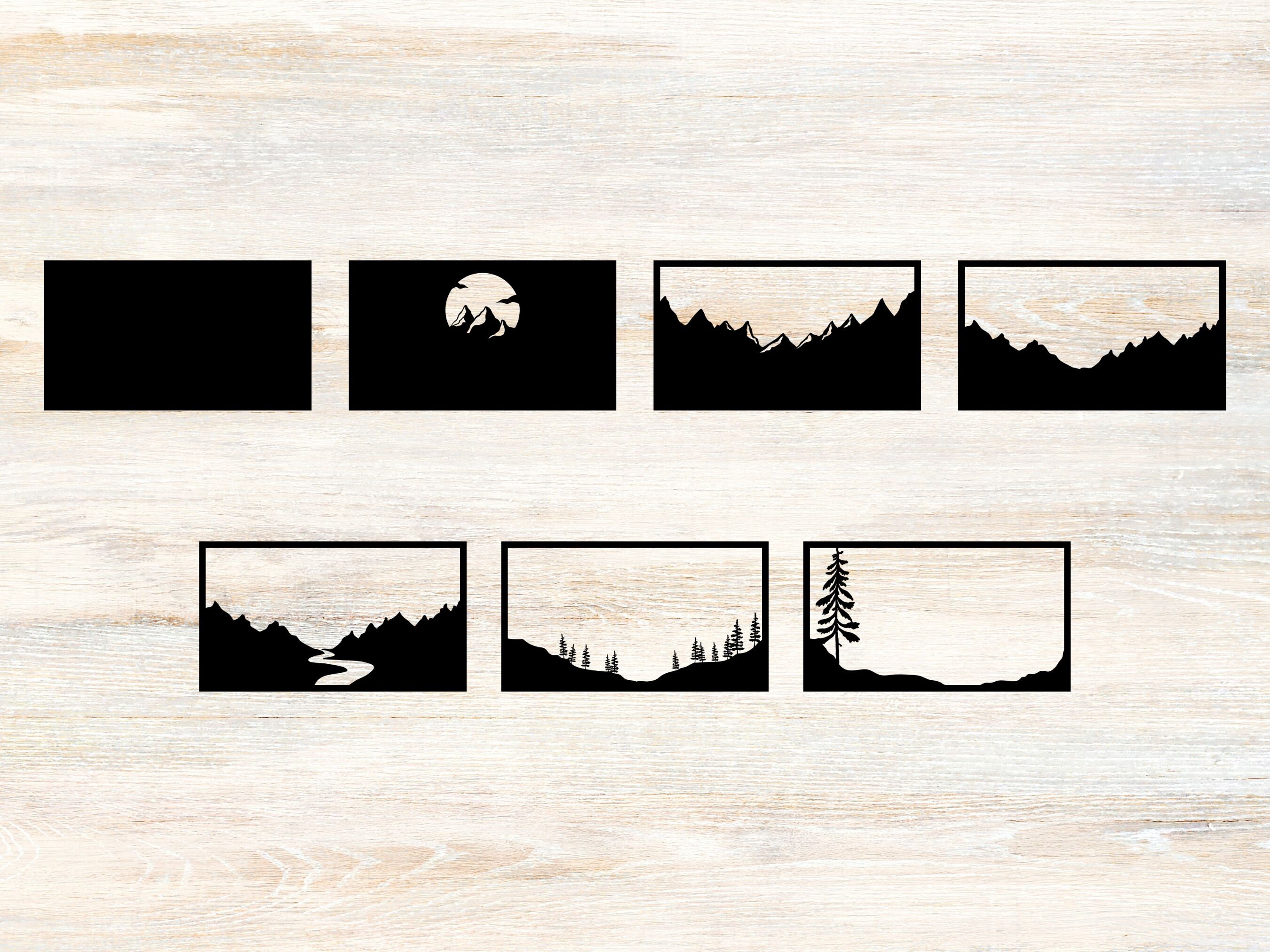 Horizontal Mountain Scenery Laser Cut File K40 Laser Cut - Etsy Canada