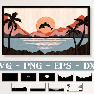 Mountain Scenery Laser Cut File, Cnc Project, Summer Laser Cut Files ...