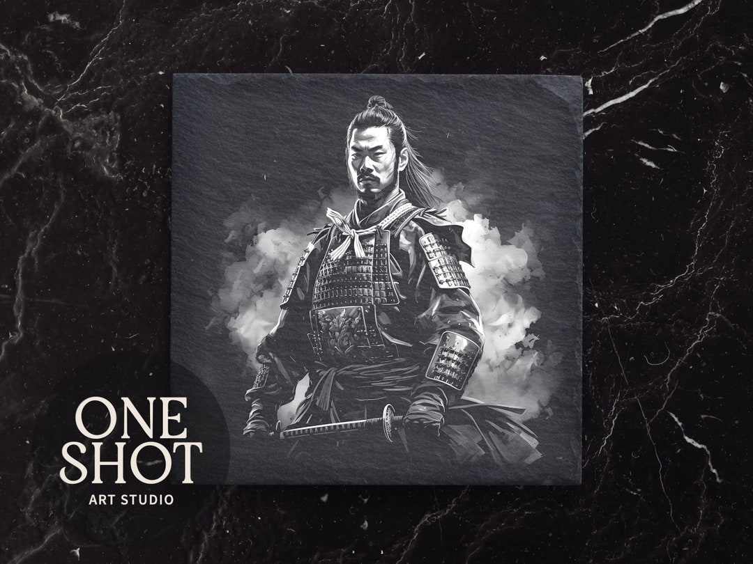 Samurai Warrior Laser Engraving Png Bundle, Slate Coaster Engraved, CNC ...