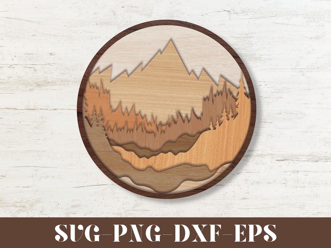 Mountain Scenery Laser Cut File, Cnc Laser Cut Files, Glowforge Laser ...