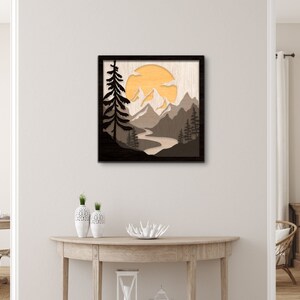 Layered Mountain Scene SVG Cut File for Laser Cutting, CNC Project ...
