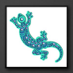 3D Mandala Lizard SVG, Gheko Svg, Mandala Laser Cut File, Mandala Cut ...