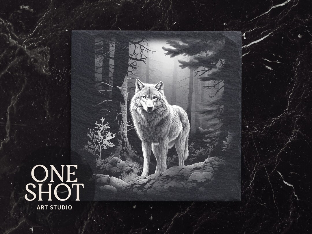 Wolf Laser Engraving Png, Slate Coaster Engraved, CNC Projects, CNC ...