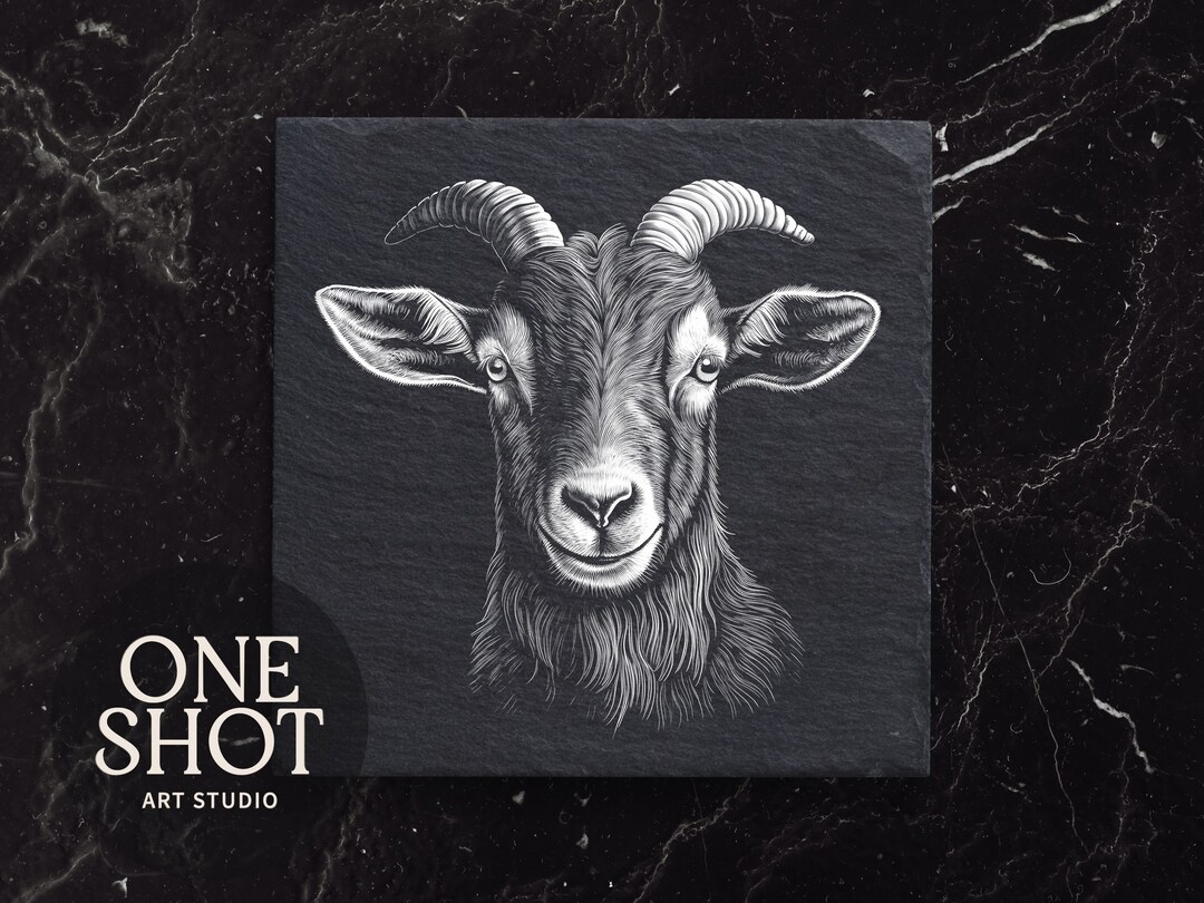 Goat Laser Engraving Png, Slate Coaster Engraved, CNC Projects, CNC ...