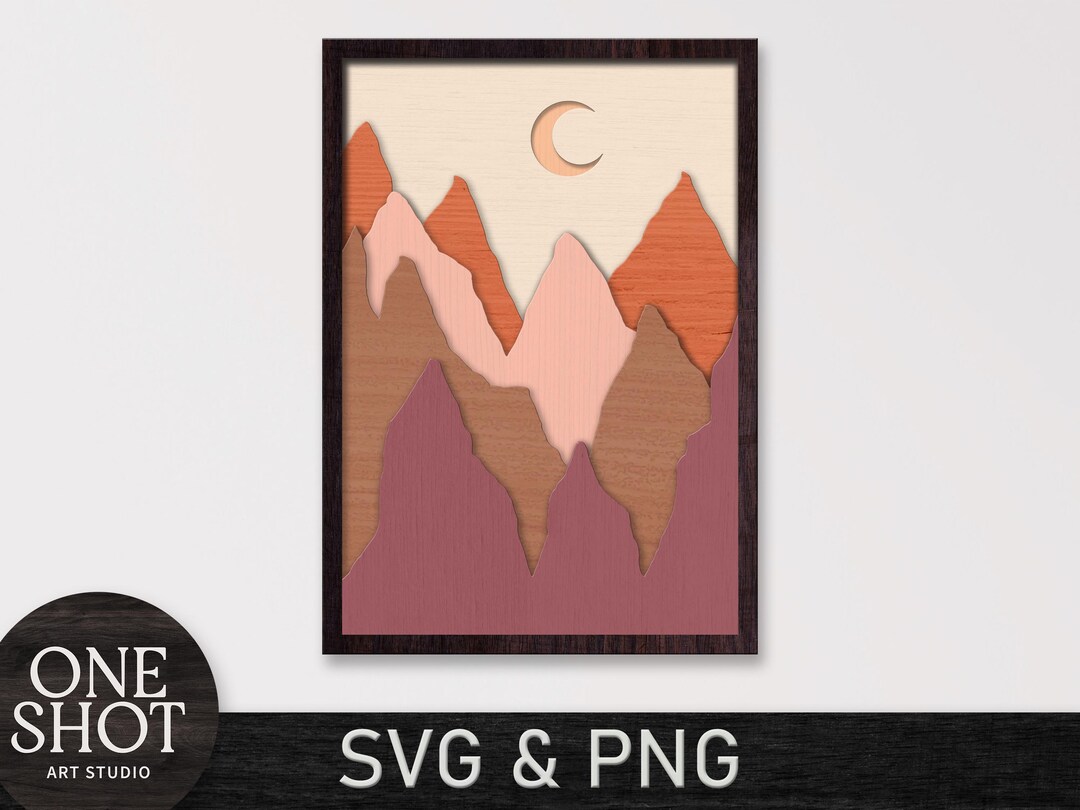 Mountain Scenery Laser Cut File, Cnc Project, Glowforge Laser Cut File ...