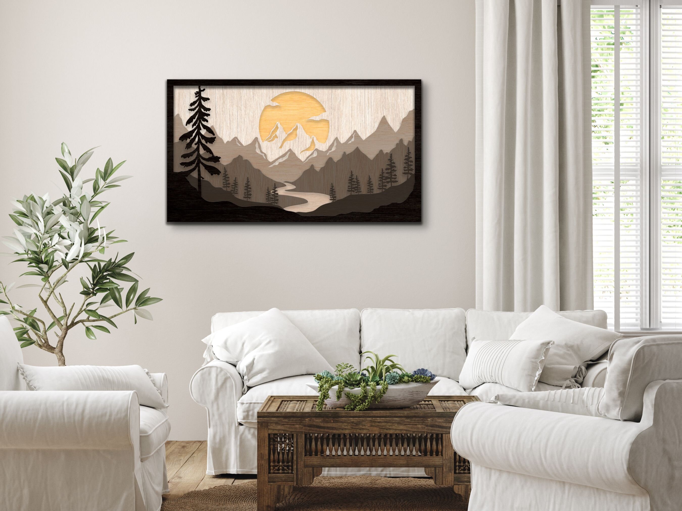 Horizontal Mountain Scenery Laser Cut File K40 Laser Cut - Etsy Canada