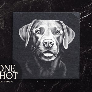 Labrador Retriever Laser Engraving Png, Slate Coaster Engraved, CNC Projects, CNC Router Files ...