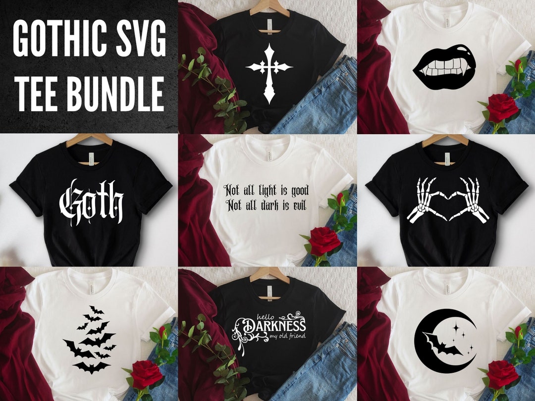 Gothic Svg Bundle, Goth Svg Png, Vampire Svg, Bats, Cross, Skeleton ...
