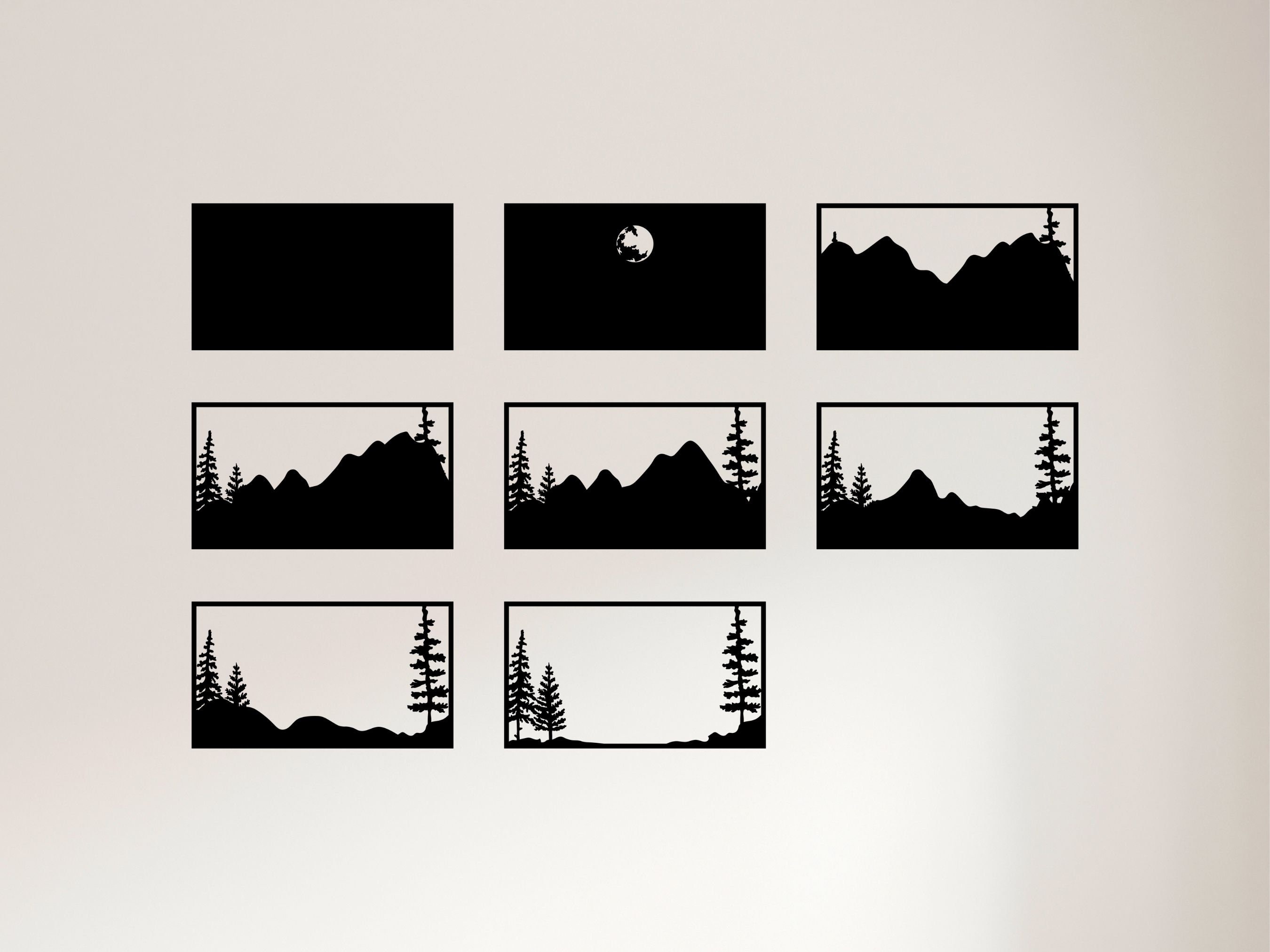 Layered Mountain Scene SVG Cut File for Laser Cutting and - Etsy