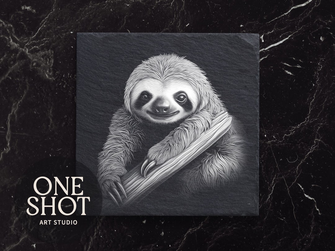 Sloth Laser Engraving Png, Slate Coaster Engraved, CNC Projects, CNC ...