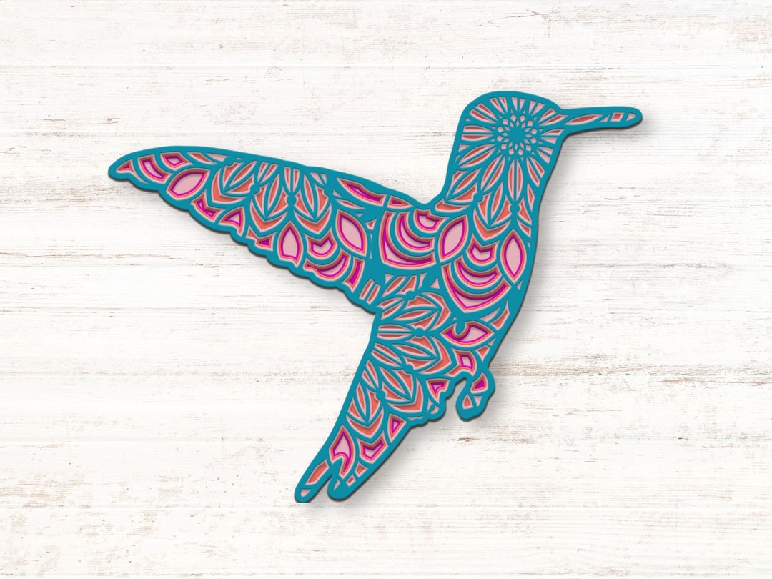 3D Mandala Bird SVG, Hummingbird Svg, Mandala Laser Cut File, Mandala ...