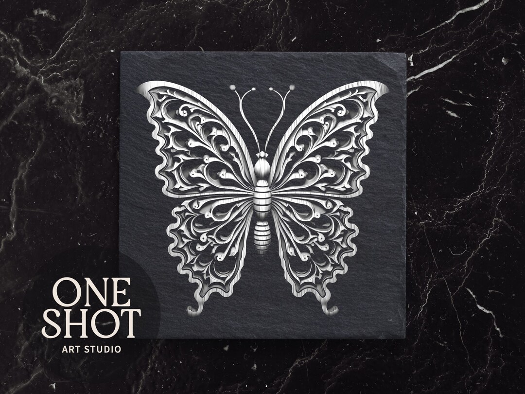 Butterfly Laser Engraving Png, Slate Coaster Engraved, CNC Projects ...