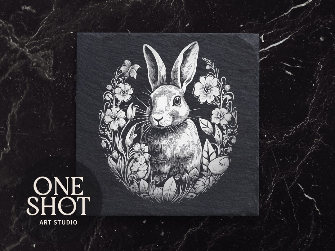 Easter Bunny Laser Engraving Png, Slate Coaster Engraved, CNC Projects ...