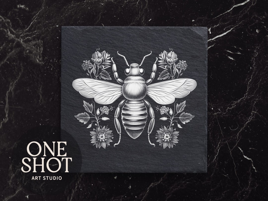 Bee Laser Engraving Png, Slate Coaster Engraved, CNC Projects, CNC ...