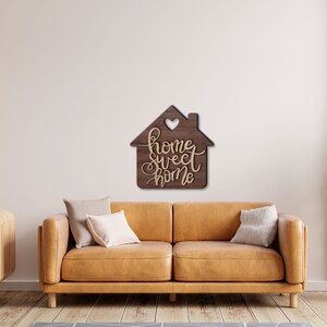 Home Sweet Home Laser Cut File, Home Sign Glowforge File, House ...