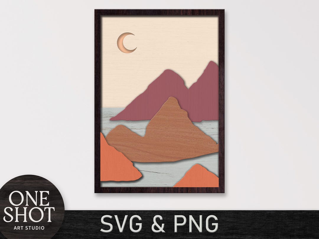 Mountain Scenery Laser Cut File, Cnc Project, Glowforge Laser Cut File ...