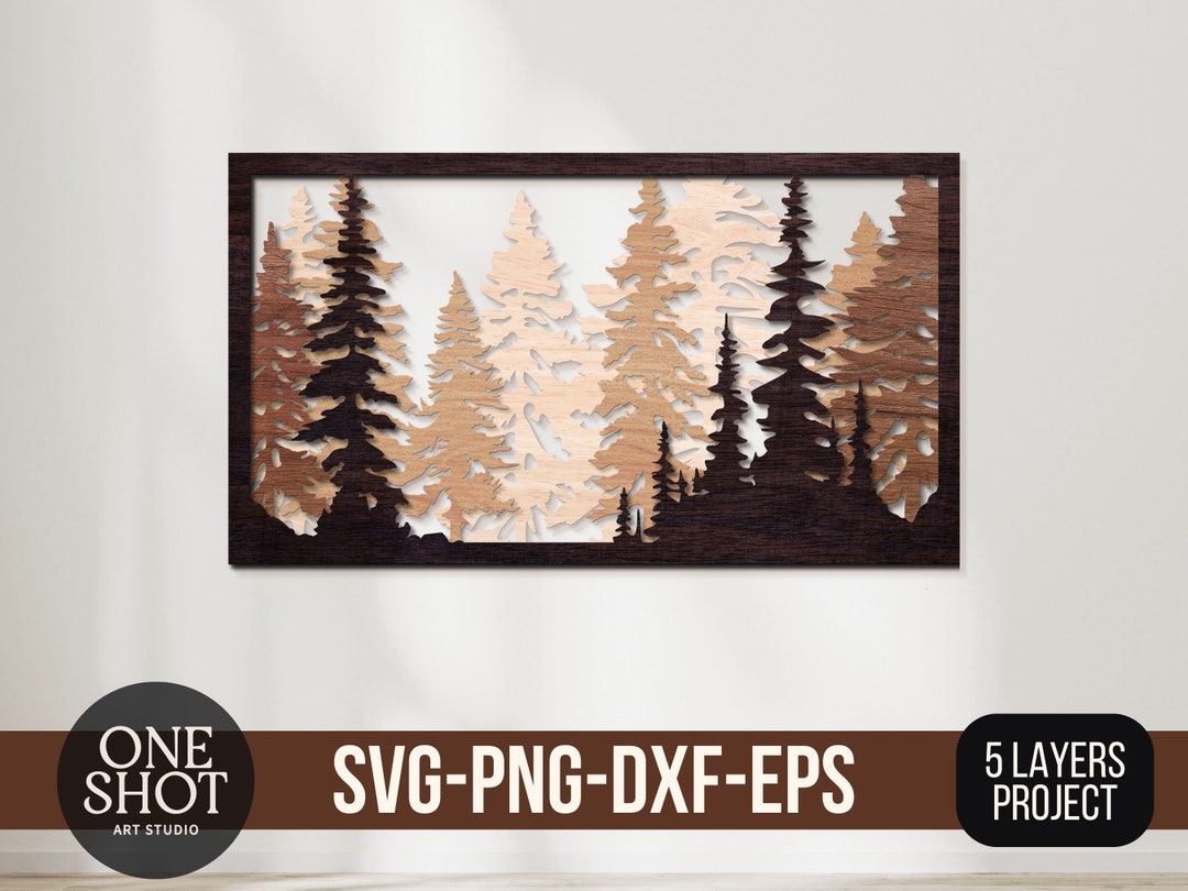 Forest Landscape Laser Cut File, Cnc Laser Cut Files, Glowforge Laser ...