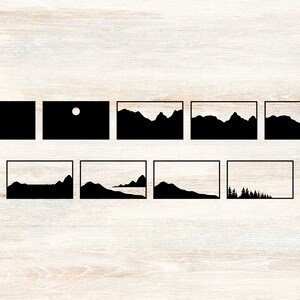 Layered Mountain Scene SVG Cut File for Laser Cutting and Cricut, Cnc ...