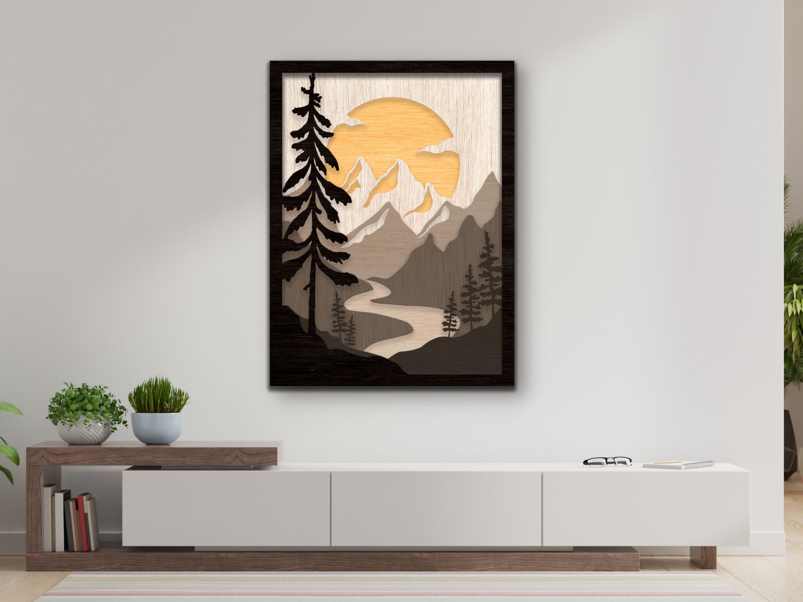 Layered Mountain Scene SVG Cut File for Laser Cutting and - Etsy Canada