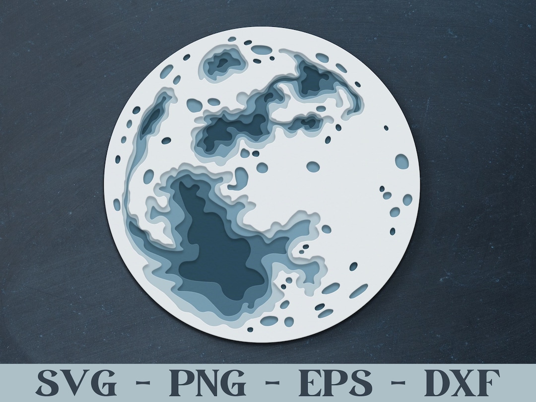 Full Moon Layered SVG Cut File for Cricut and Laser Cutting, Full Moon ...