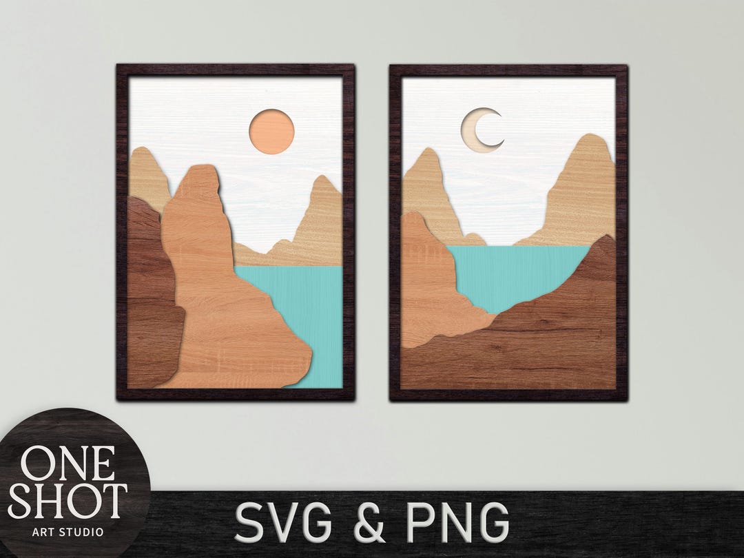 Mountain Scenery Laser Cut File, Cnc Project, Glowforge Laser Cut File ...