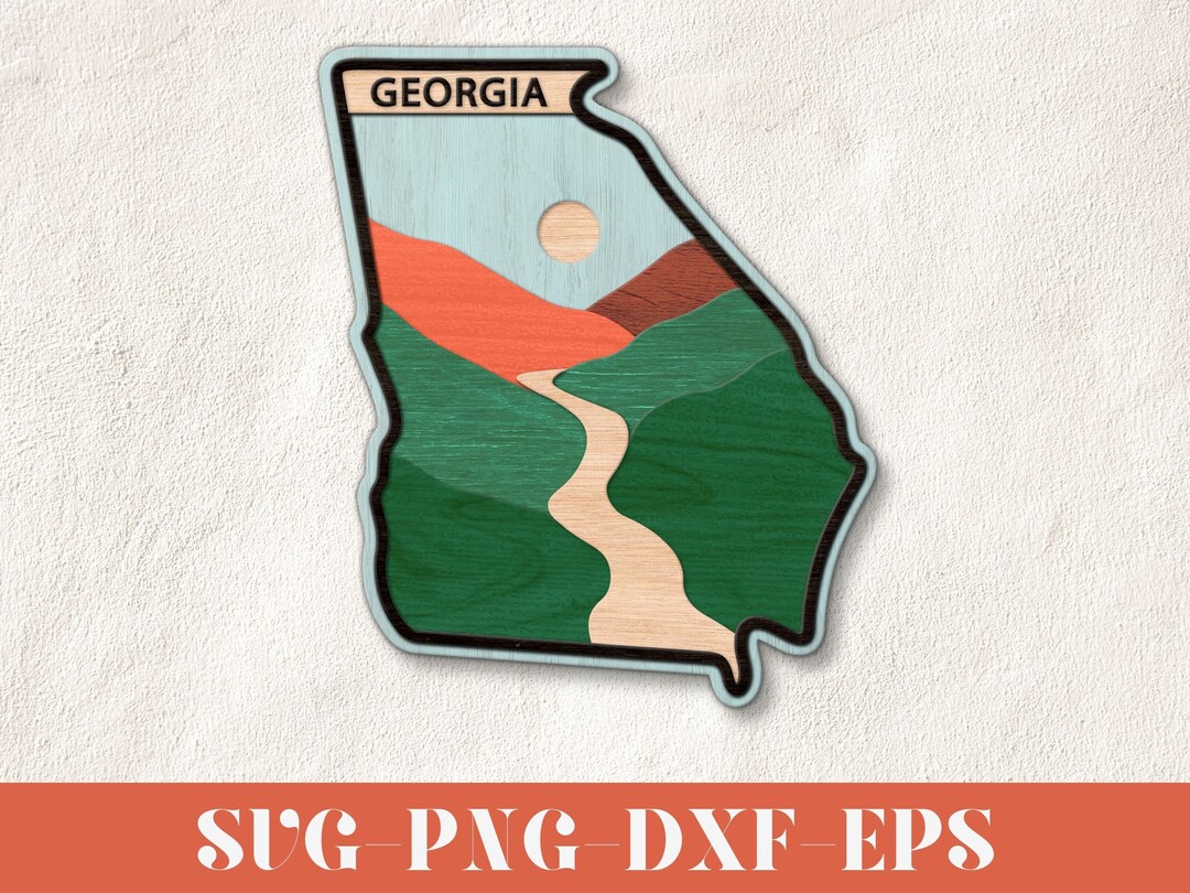 Georgia State Laser Cut File, Georgia Map Glowforge, Georgia State CNC ...