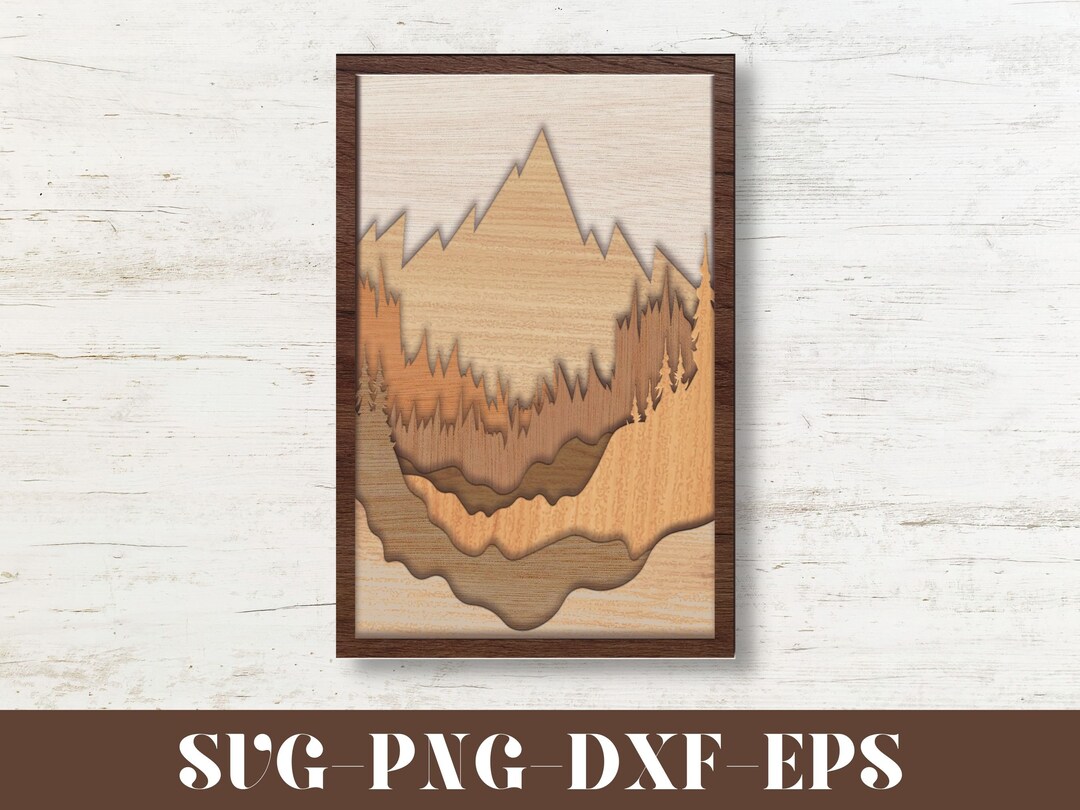 Mountain Scenery Laser Cut File, Cnc Laser Cut Files, Glowforge Laser ...