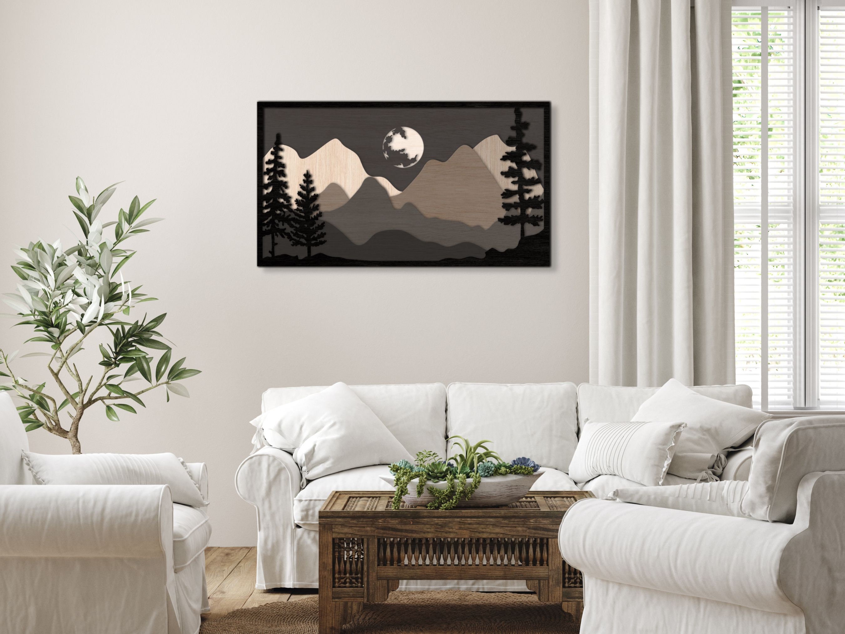 Layered Mountain Scene SVG Cut File for Laser Cutting and - Etsy