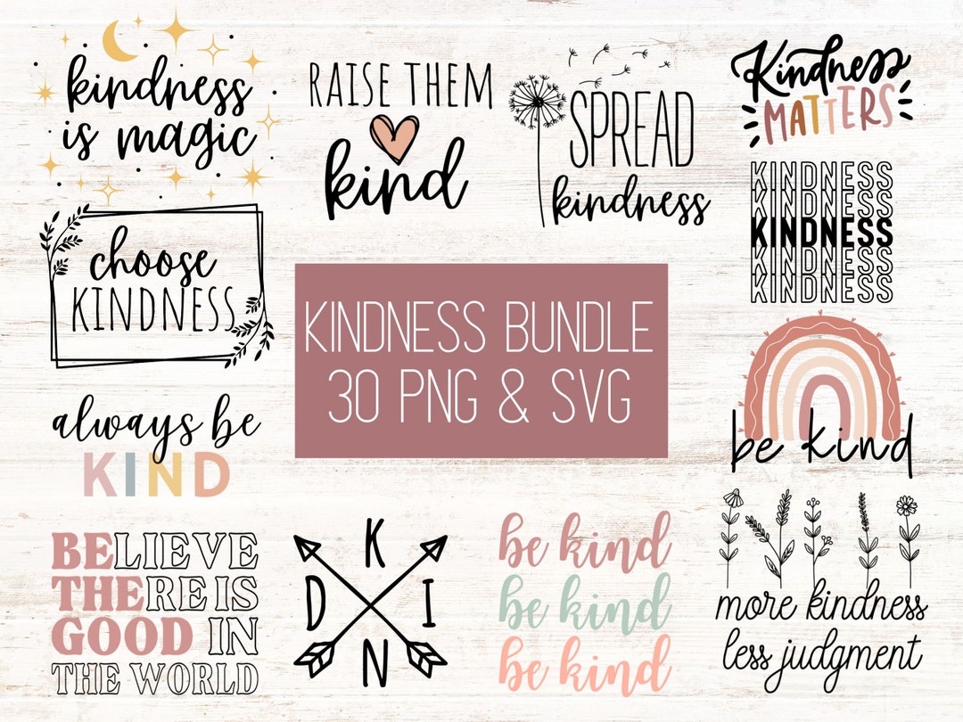 Kindness Svg Bundle, Be Kind Cut File for Cricut, Positive Vibes Shirt ...