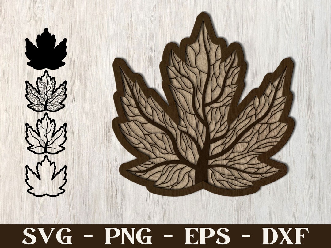 Layered Tree SVG Cut File, Maple Leaf for Laser Cutting and Cricut, Cnc ...