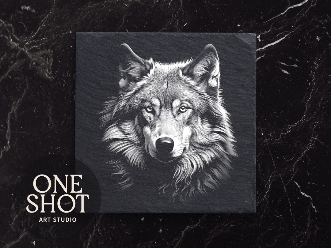 Wolf Laser Engraving Png, Slate Coaster Engraved, CNC Projects, CNC ...